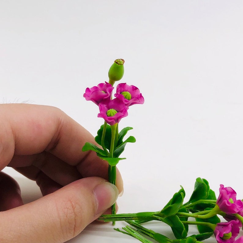 5 Pieces Miniature Poppy Flower Miniature Garden Dollhouse - Etsy