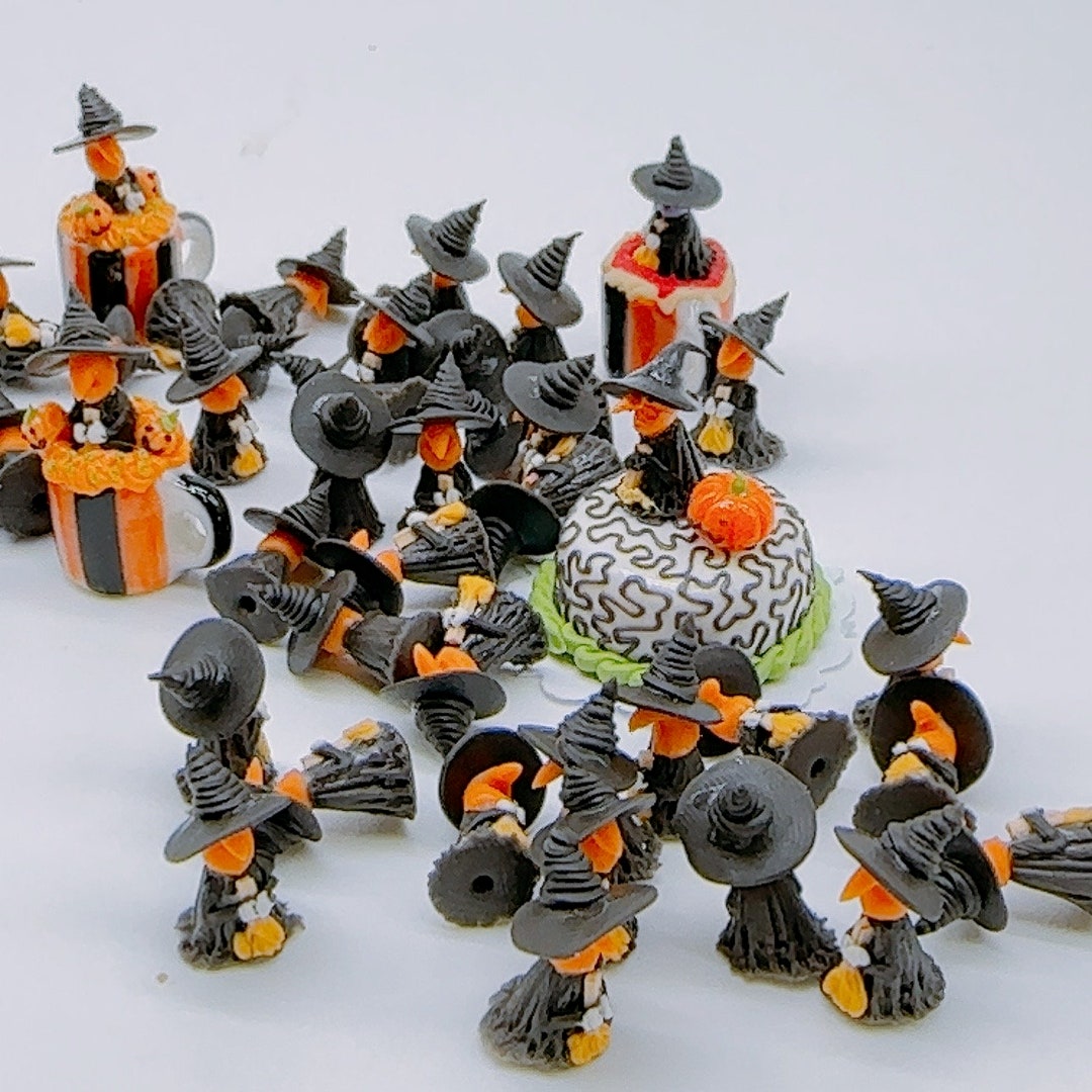 10 Pieces Miniature Little Witch, Miniature Dolls Halloween , Dolls and ...