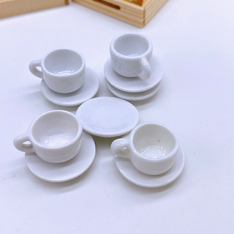 50 Set Miniature Ceramic Cup With Saucer Miniature Ceramic - Etsy