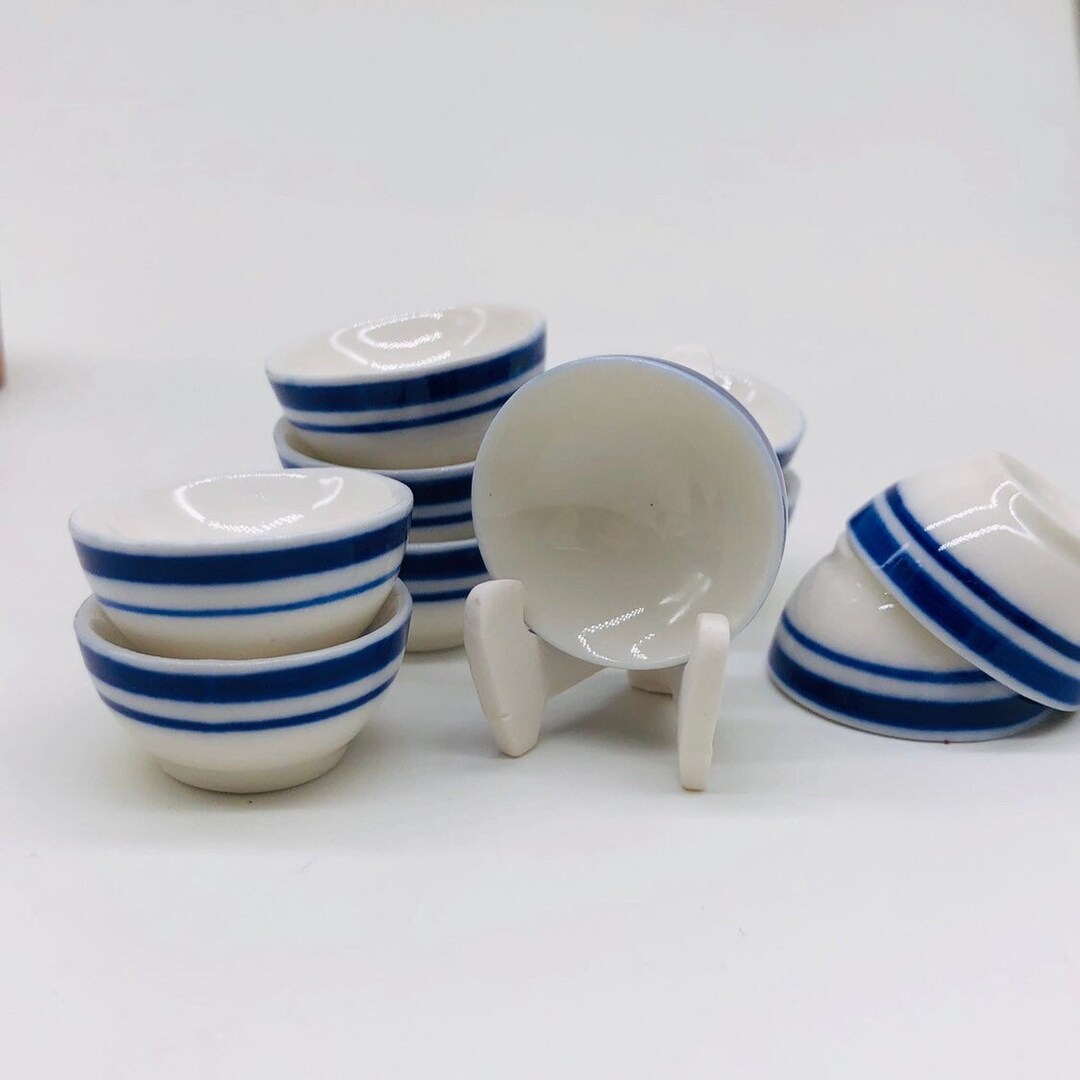 10 Pieces Miniature Ceramic Bowl 1.7 Cm. Decorate for Doll 1:12 - Etsy