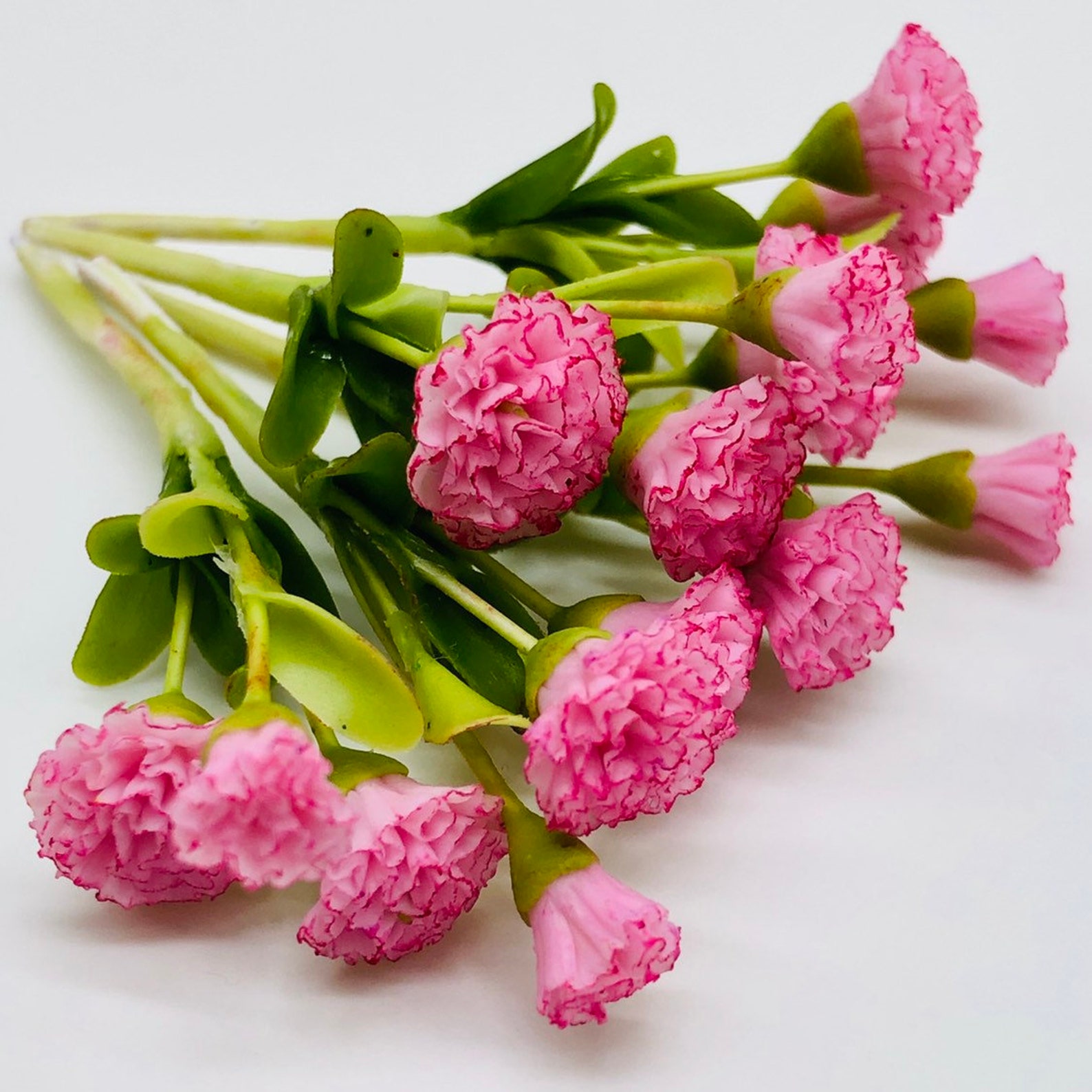 5 Pieces Miniature Carnation Clay Polymer miniature Decorate | Etsy