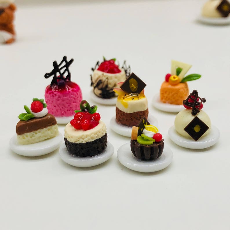 8 Pieces Miniature Mini Cake Set Miniature Cake for - Etsy