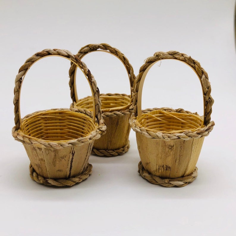 3 Pieces Miniature Wicker Basket Miniature Basket Miniature - Etsy