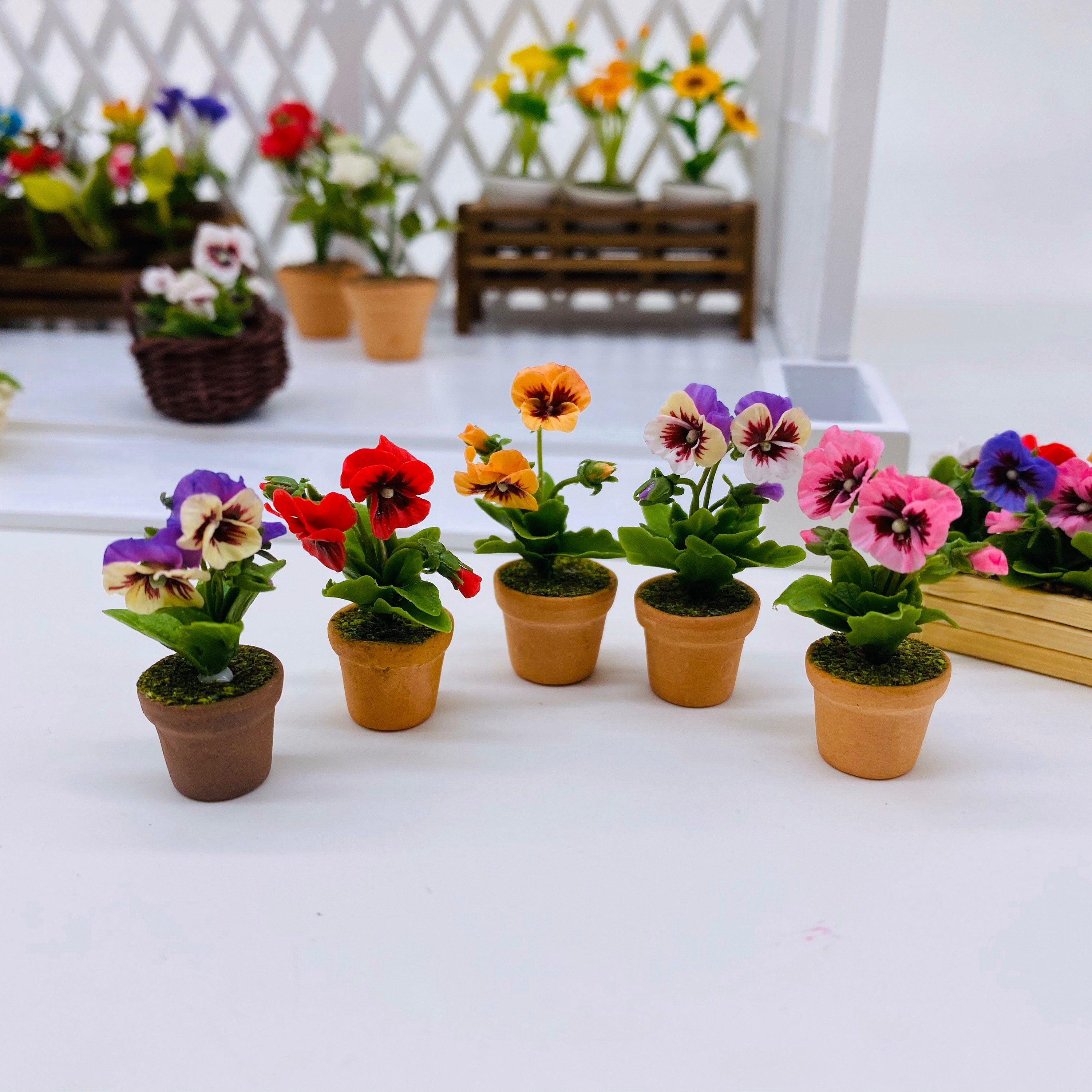 Miniature Pansy in Pot Polymer Clayminiature Pot Miniature - Etsy