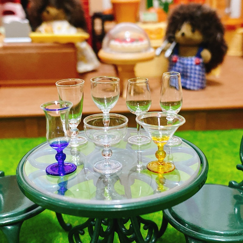 7 Piece Miniature Glass Set, 1:12 Scale, Dollhouse Collection - Etsy