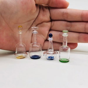 Miniature Glass Bottle Set, Dollhouse Jewelry Display (1:12 Scale) - Etsy