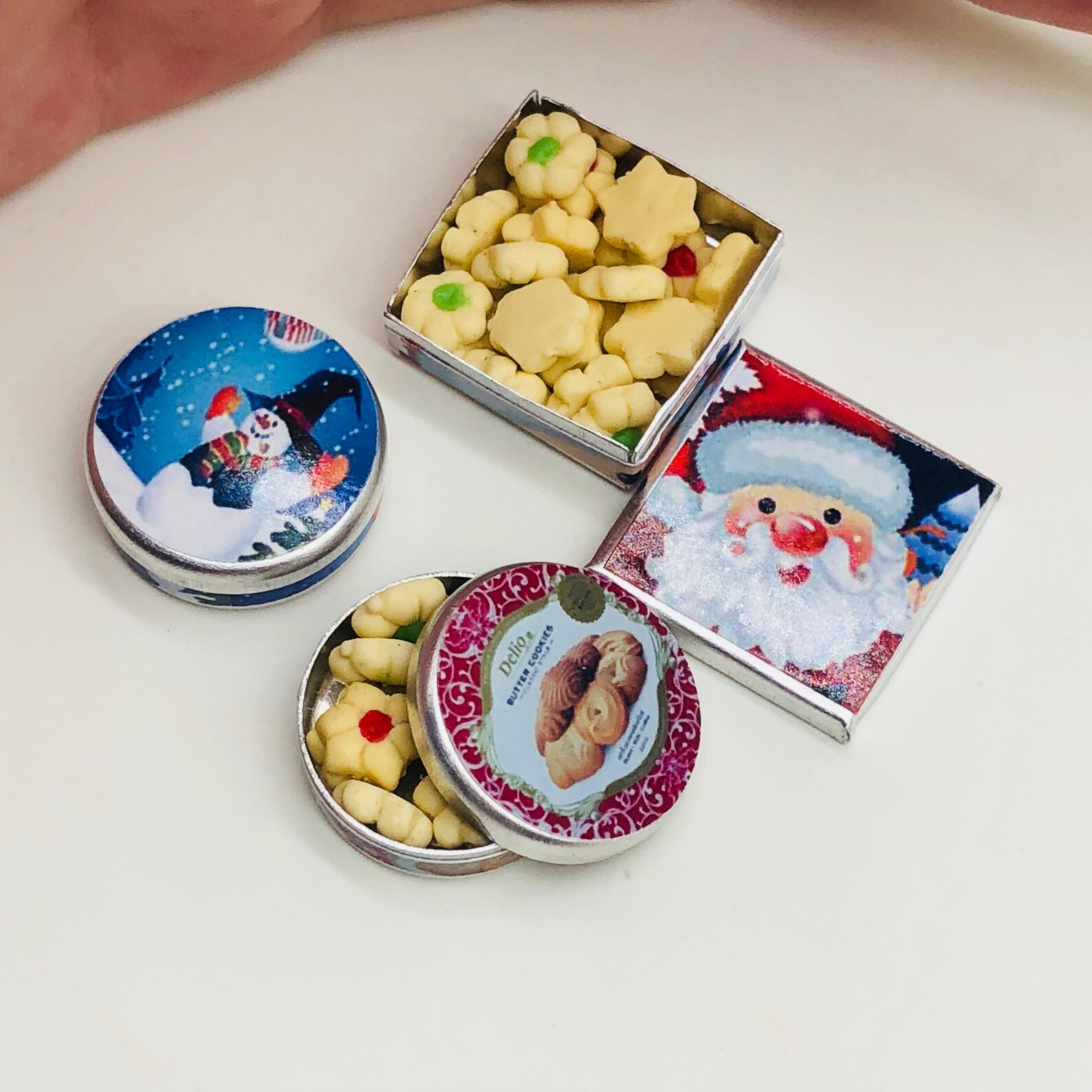 Miniature Cookies Tin 3 Piecesminiature Sweetdollhouse - Etsy