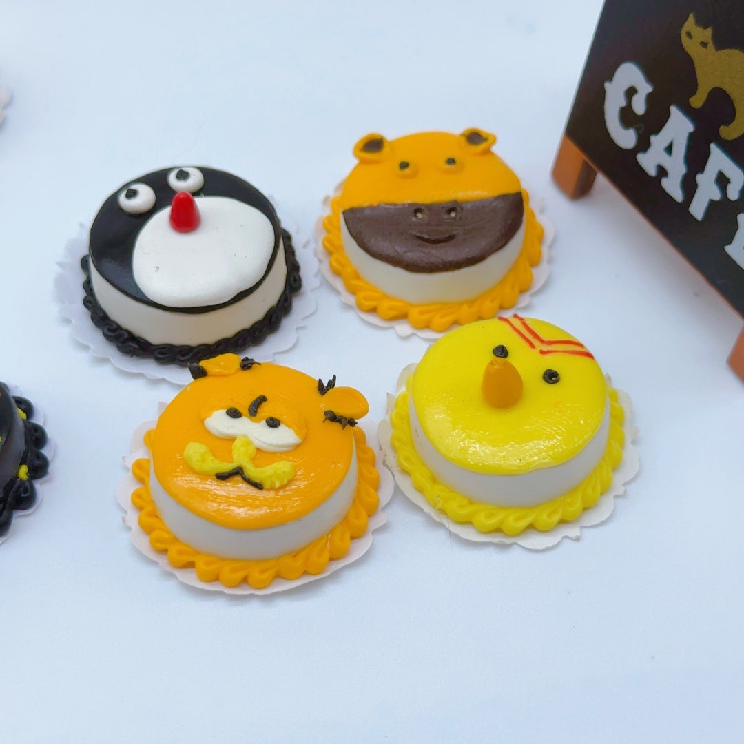 4 Pieces Miniature Cute Cake Miniature Animal Cake Decorate - Etsy