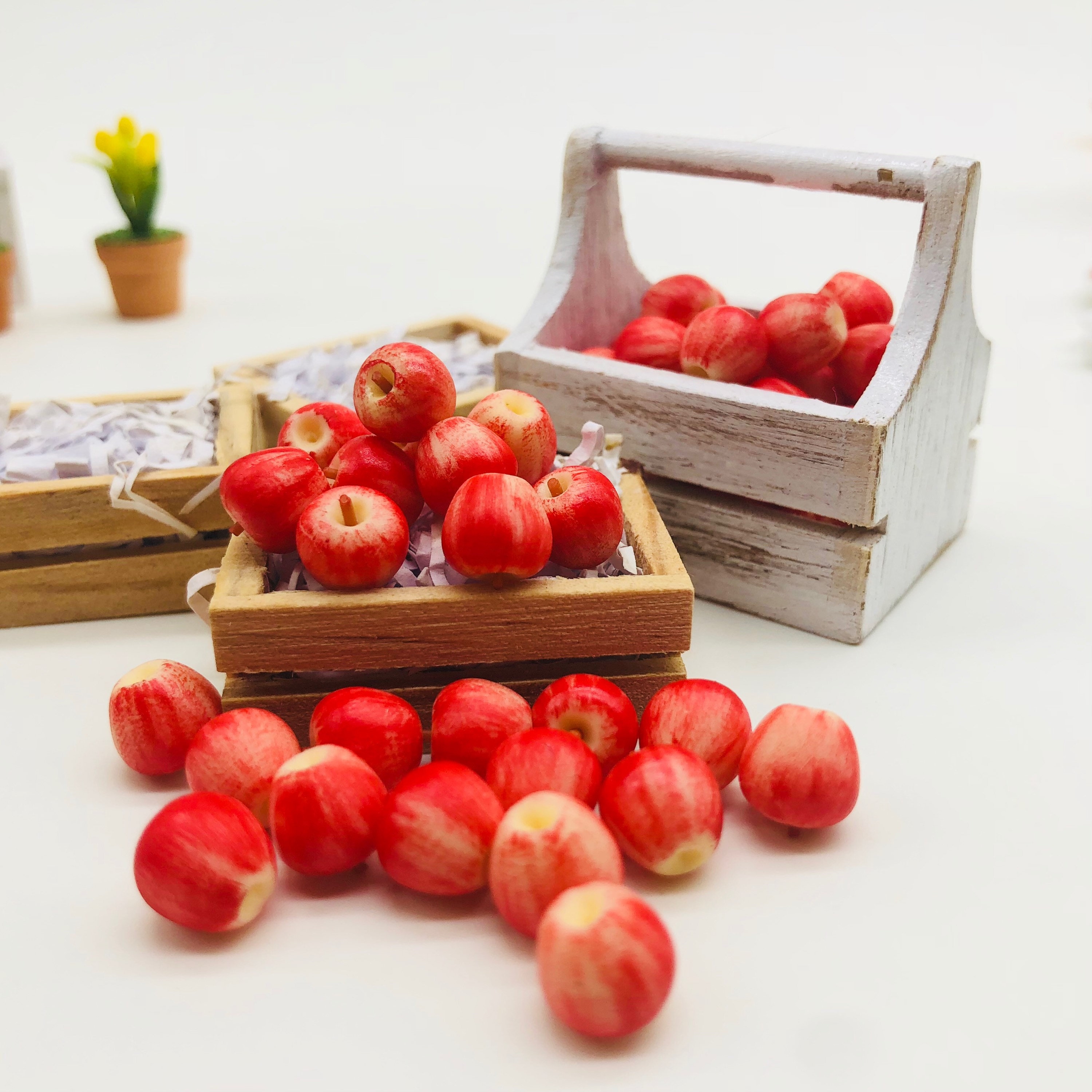 10 Pieces Miniature Apple Decorate Dollhouse, Miniature Fruit 1:12 - Etsy