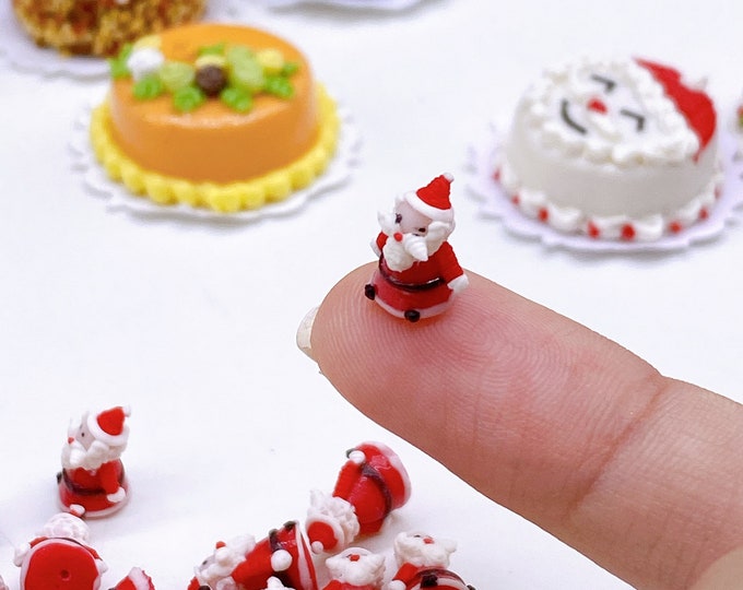 10 Pieces Miniature Little Santa, Miniature Dolls, Dolls and Miniature ...