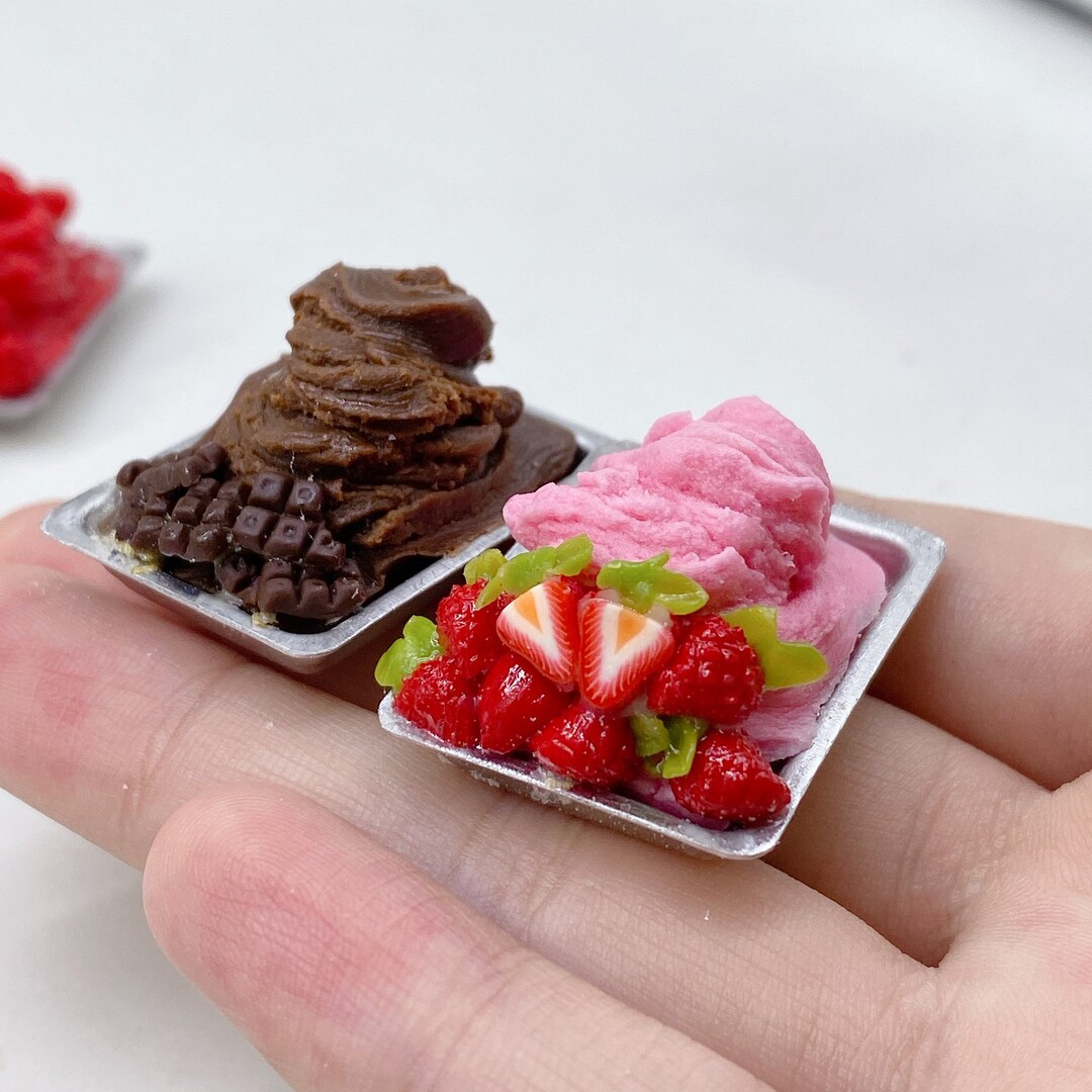 2 Pieces Miniature Ice Cream Gelato 1:12 for Doll's House Collection - Etsy
