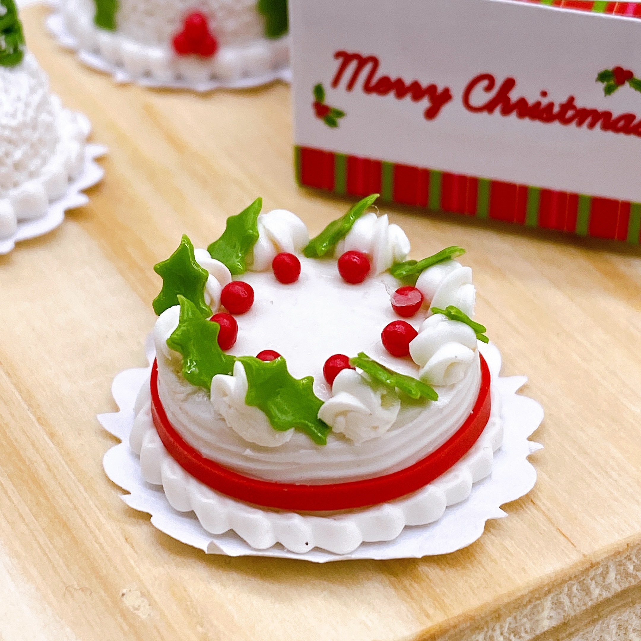 Miniature Christmas Cake miniature Fake Cakeminiature - Etsy