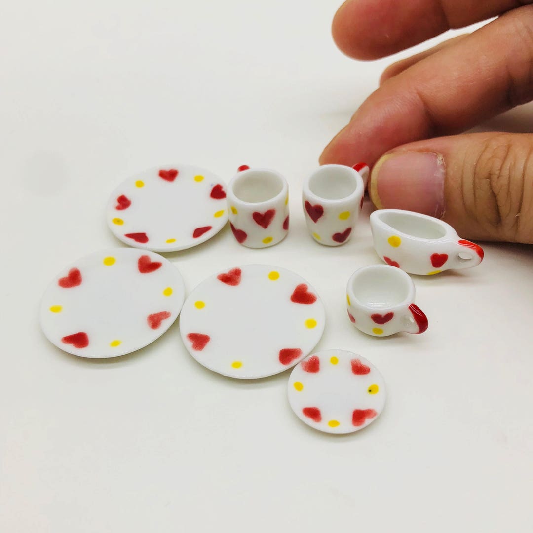 8 Pieces Miniature Ceramic Dish, Miniature Ceramic Plate, Miniature ...