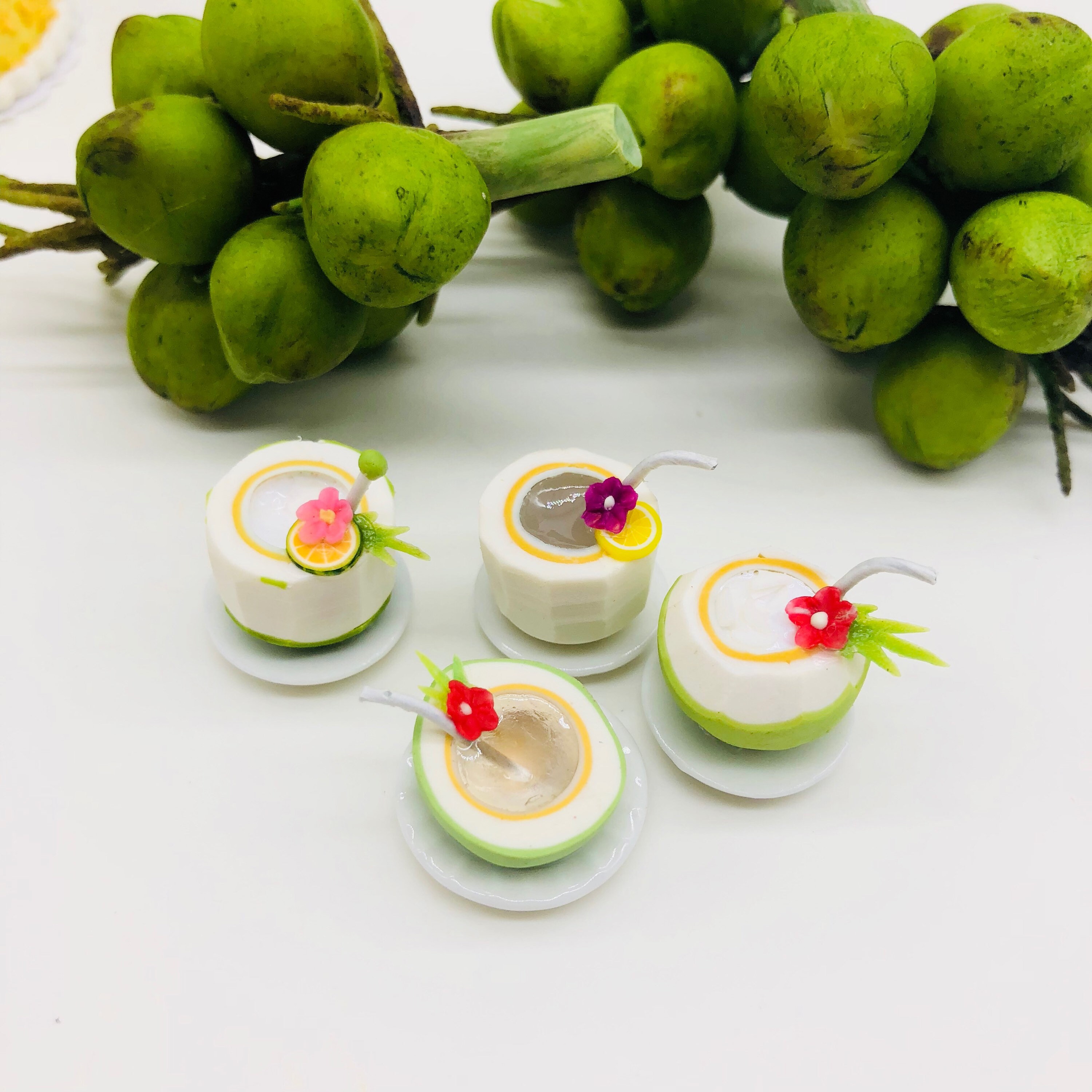 4 Pieces Miniature Coconut Juice Miniature Beverageminiature | Etsy