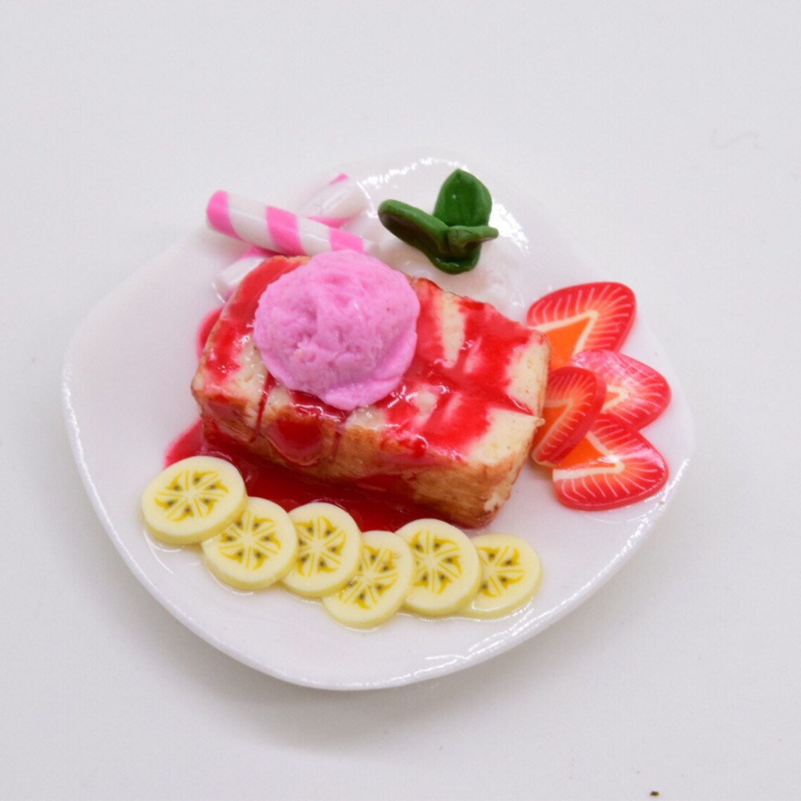 Miniature Toast Within Ceramic Plate Miniature - Etsy