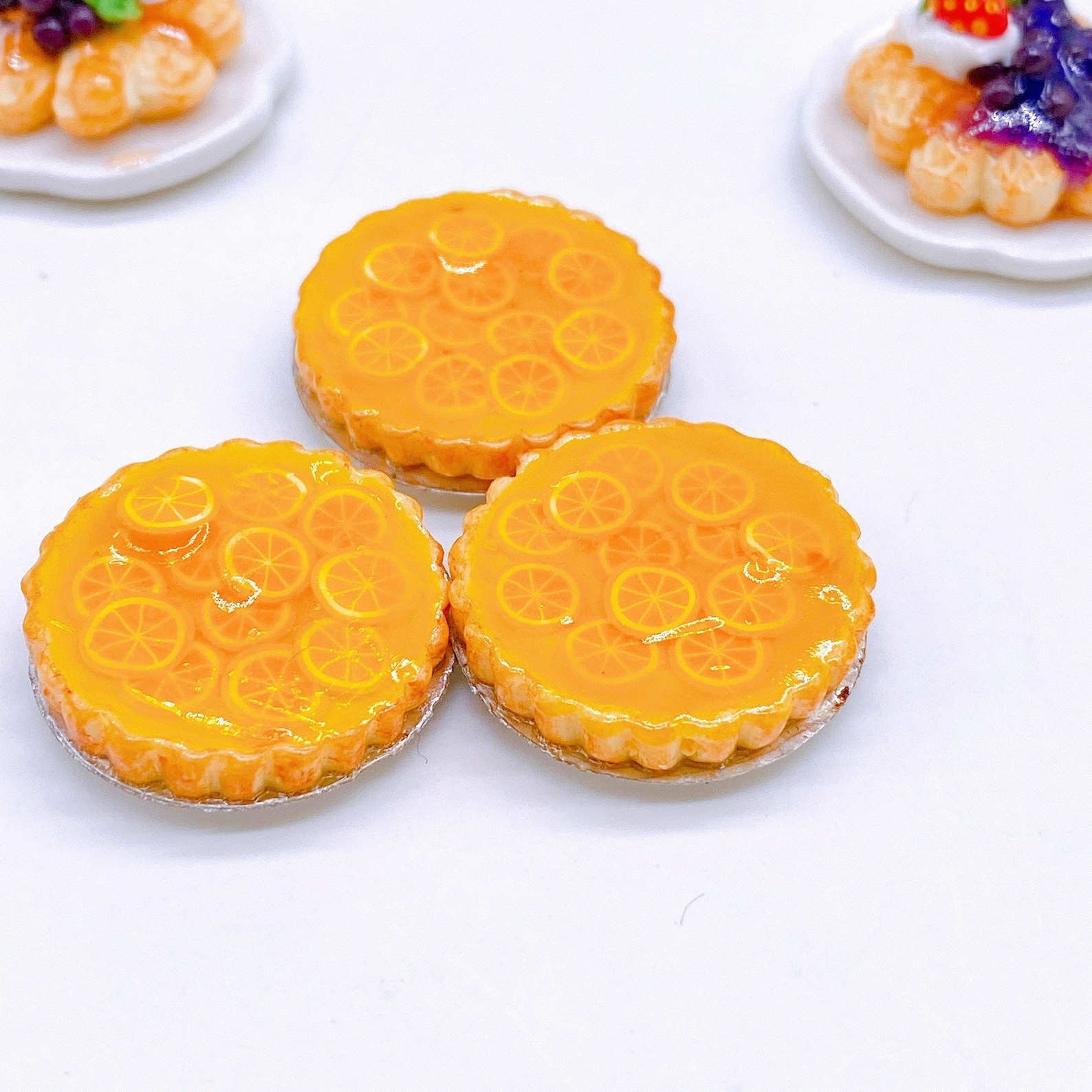Miniature Orange Tart Miniature Fruit Cakeminiature Fake | Etsy