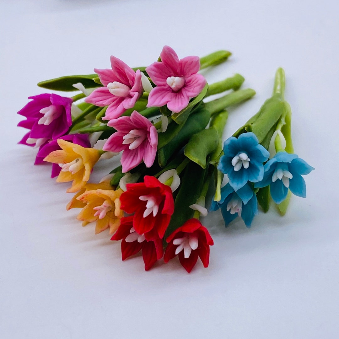 5 Pieces Miniature Flower, Miniature Garden Dollhouse 1:12 - Etsy