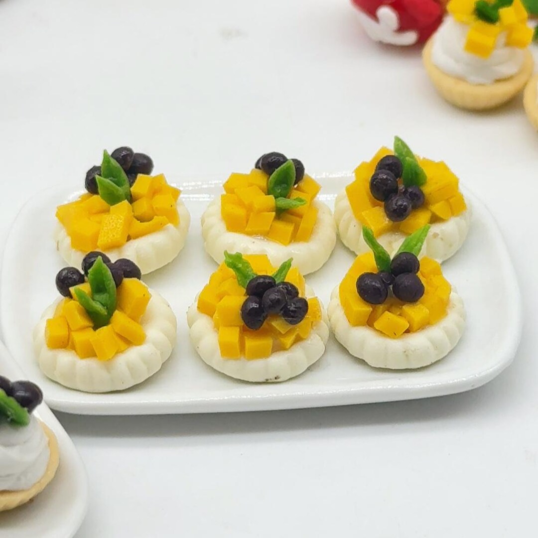 Miniature Mango Tart, Polymer Clay Food, 1:12 Scale, 10 Pieces - Etsy