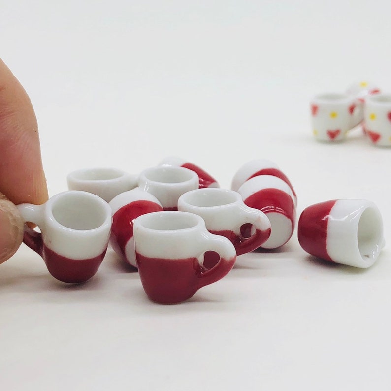 10 Pieces Miniature Ceramic Cup Miniature Ceramic Plate - Etsy