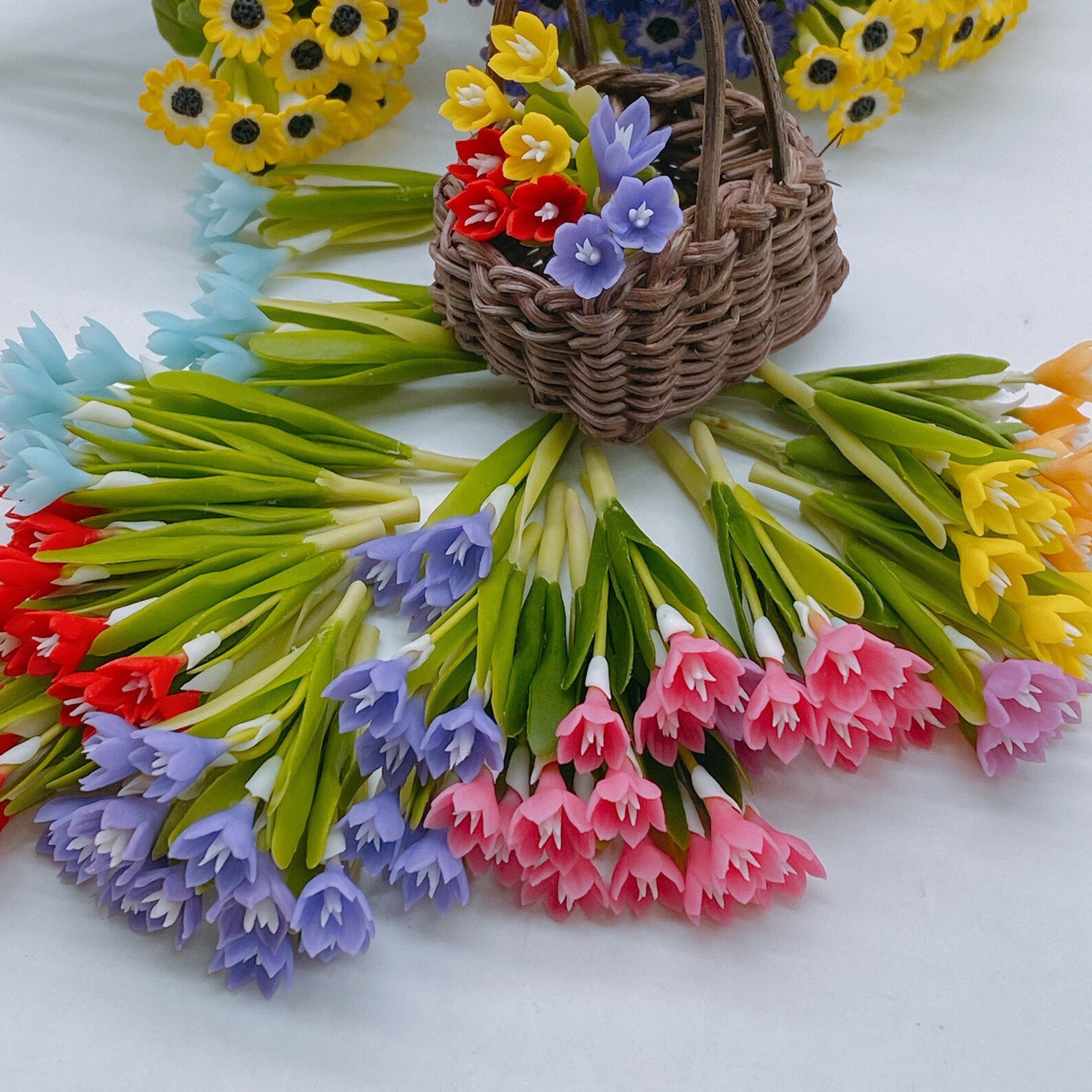 5 Bundles Miniature Flower Clay Polymer Miniature Decorate | Etsy