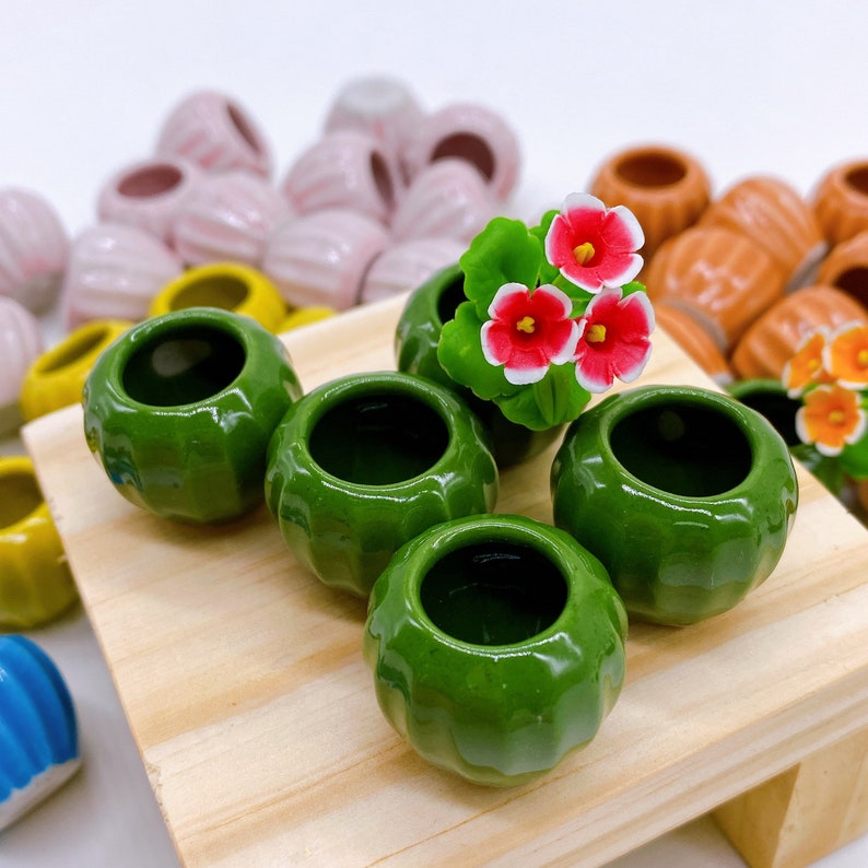 10 Pieces Miniature Ceramic Gloss Vase Miniature Pot | Etsy