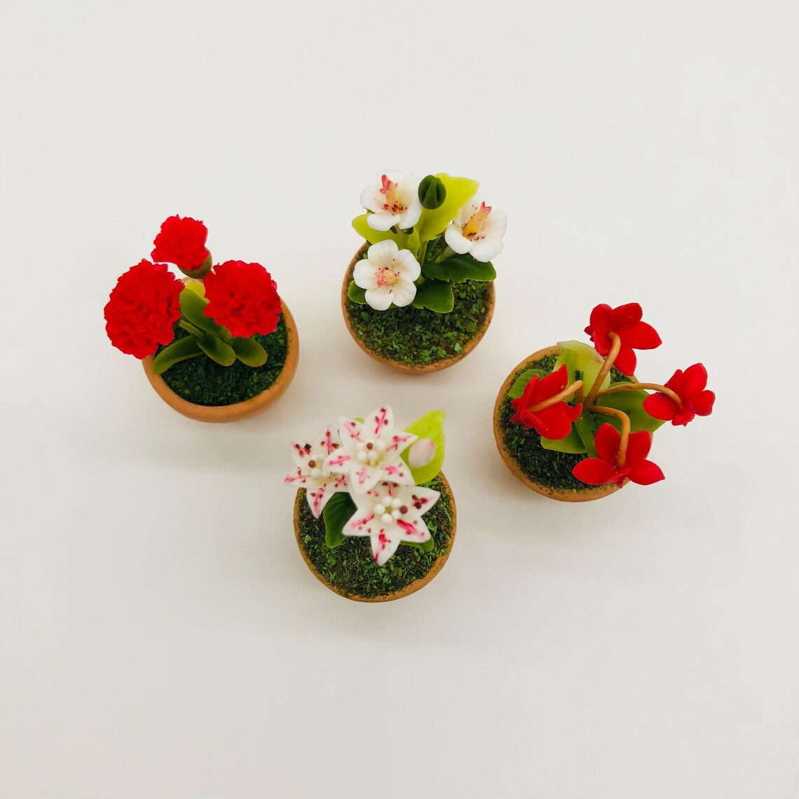 4 Pieces Miniature Flower Miniature Pot Dollhouse - Etsy