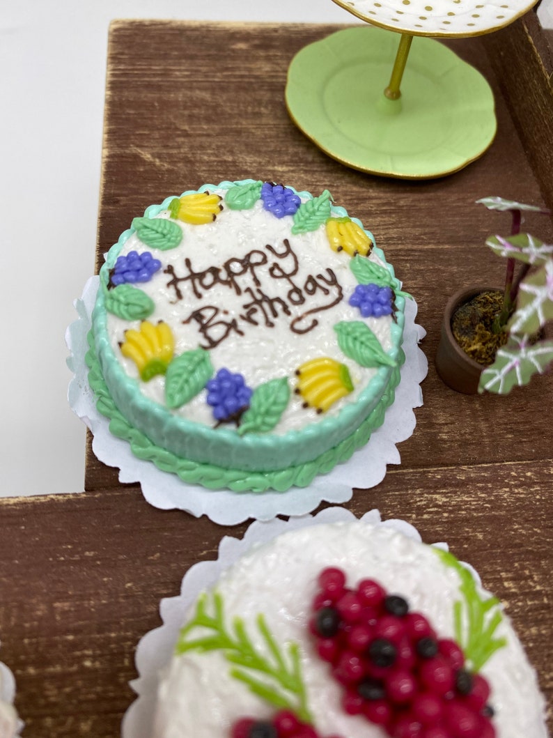 Miniature Happy BirthDay Cake Miniature CakeMiniature | Etsy