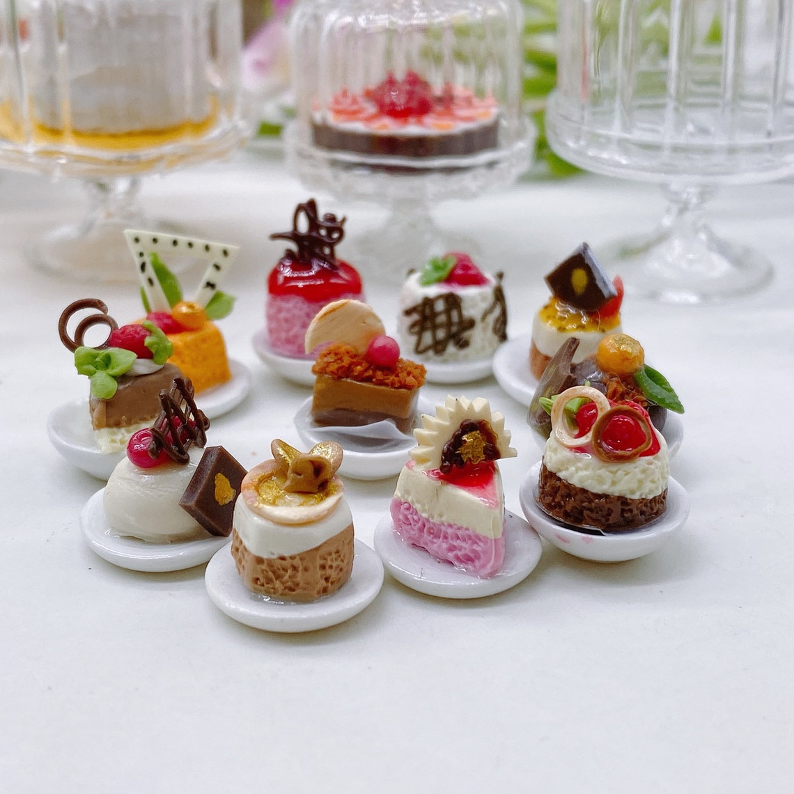 11 Pieces Miniature Mini Cake Mixed Pattern Miniature Cake - Etsy