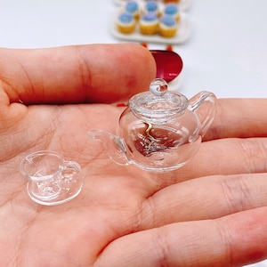 7 Pieces Miniature Glasses Teapot Dining Set Miniature - Etsy