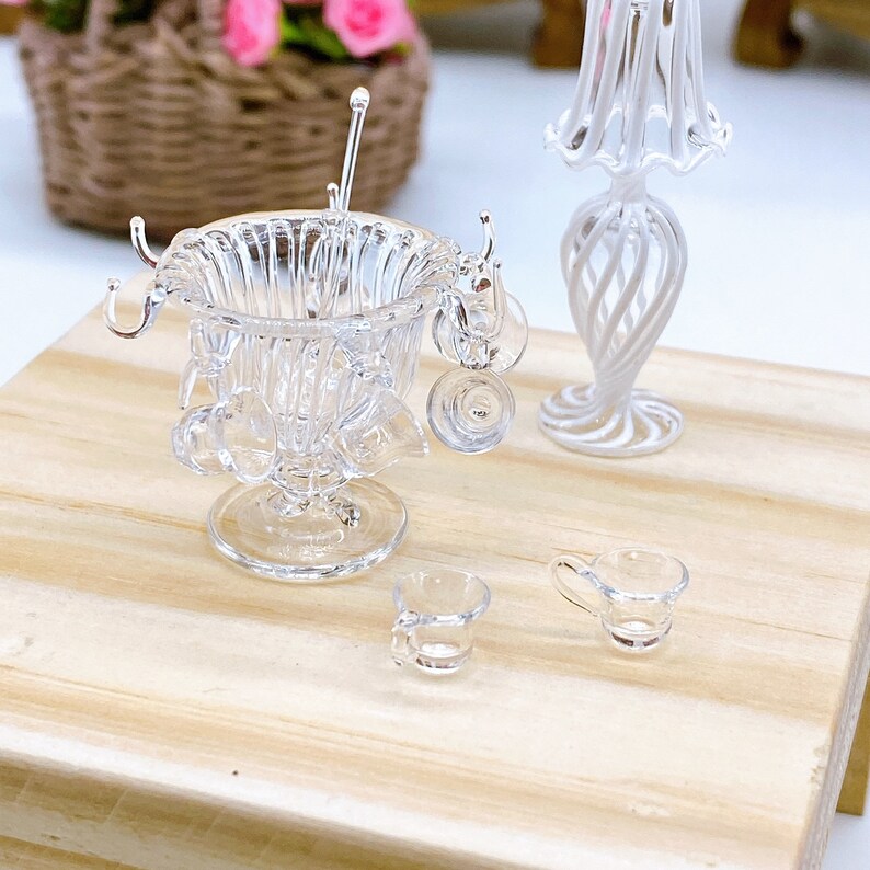 Miniature Bowl Glass Set, Miniature Glasses, Miniature Jewelry ...