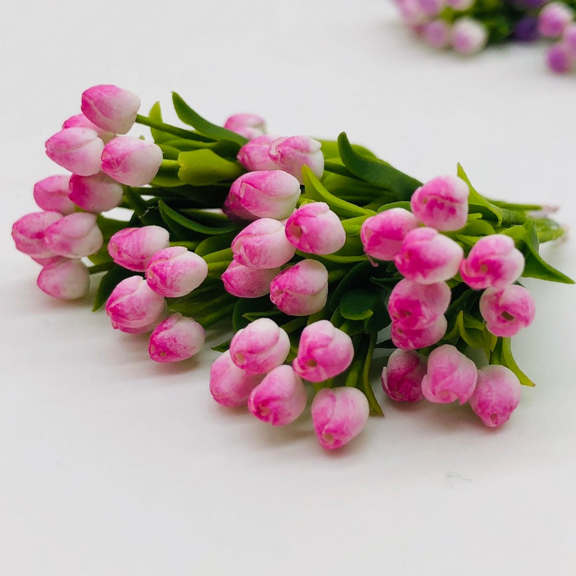 5 Pieces Miniature Tulip White-pink Color Miniature Garden - Etsy