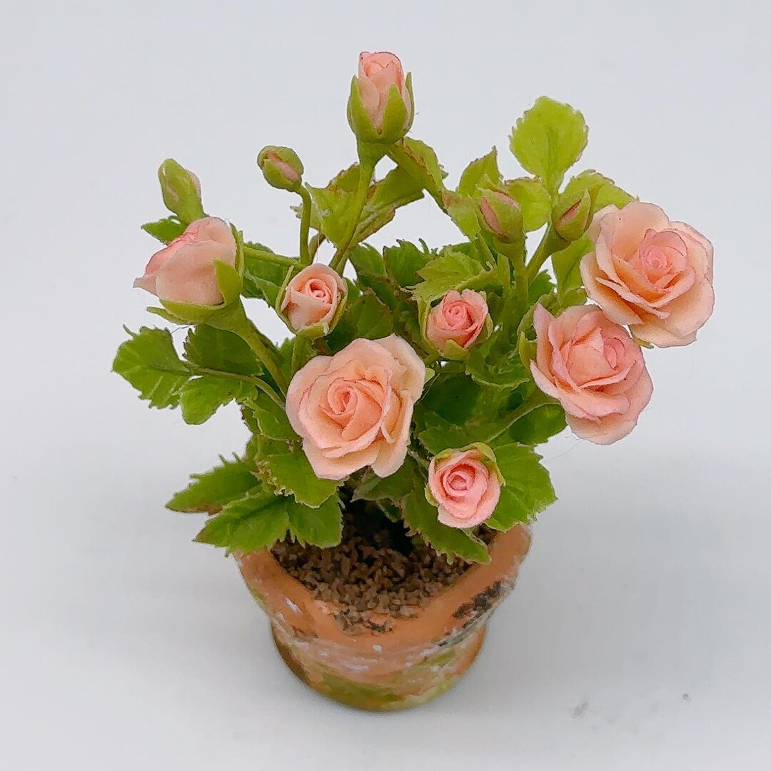 Miniature Rose in Pot, Miniature Dollhouse Fairy Garden,miniature ...
