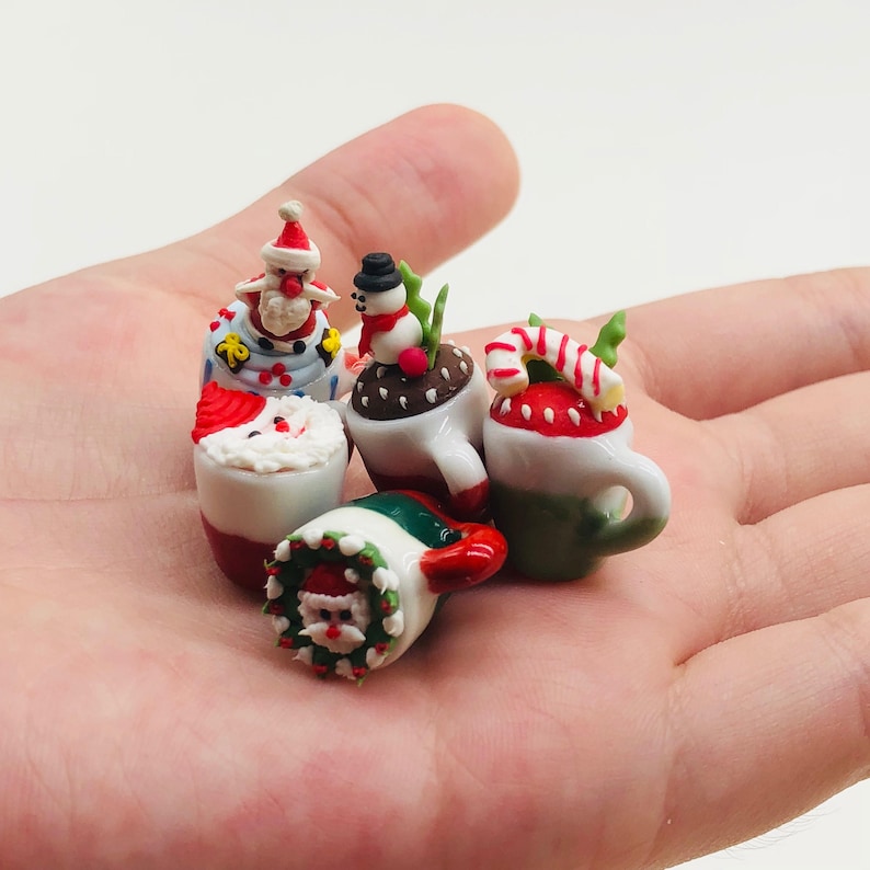 6 Pieces Miniature Beverageminiature Ceramic Cupminiature - Etsy
