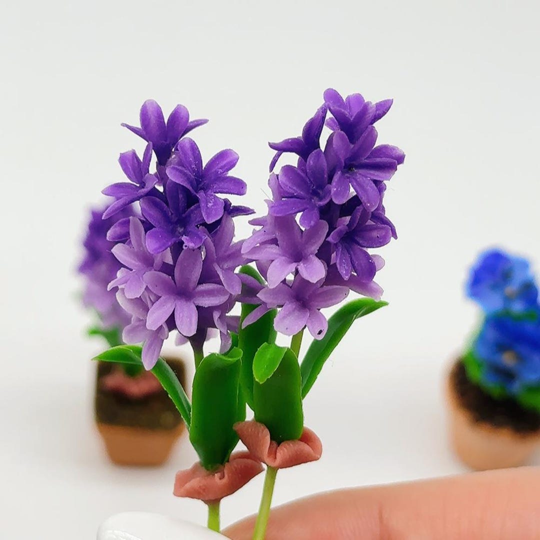 5 Pieces Miniature Hyacinth Flower, Miniature Garden Dollhouse - Etsy