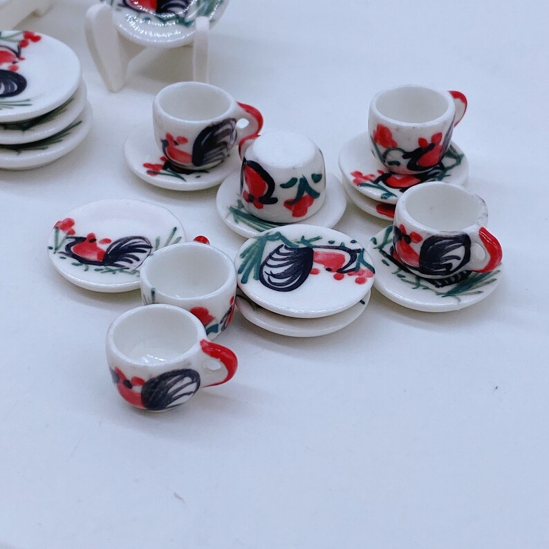 5 Set Miniature Ceramic Cup Bantam Paint With Saucer - Etsy