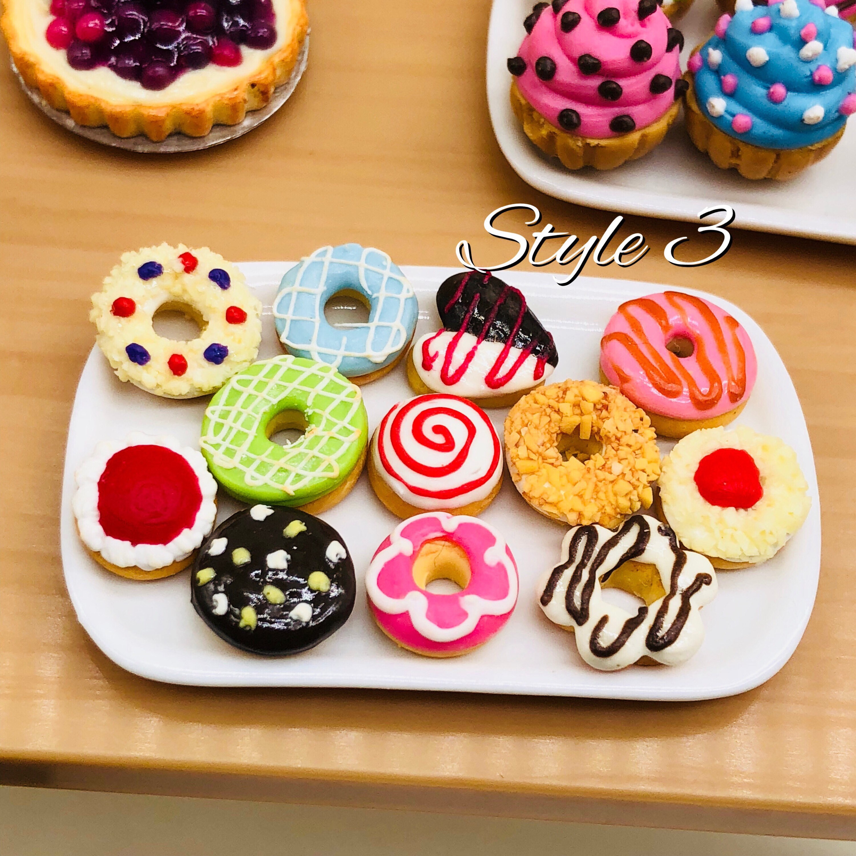 12 Pieces Miniature Donutsminiature Bakeryminiature - Etsy Canada