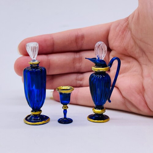 3 Pieces Miniature Jug and Glass Made From Glasses Miniature - Etsy