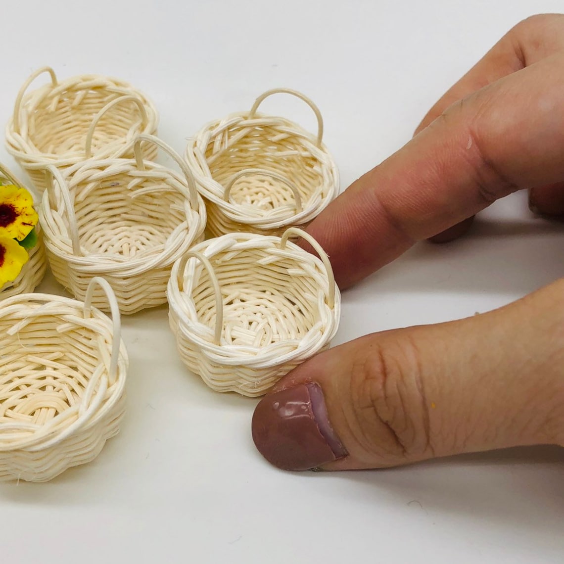 5 Pieces Miniature Wicker Basket Miniature Basket Miniature - Etsy