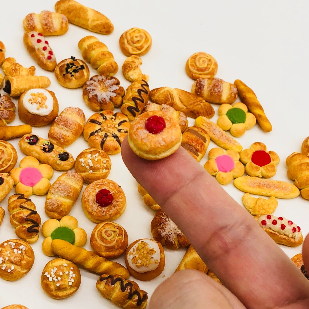 20 Pieces Miniature Bread Mixed Pattern, Miniature Bakery, Miniature ...