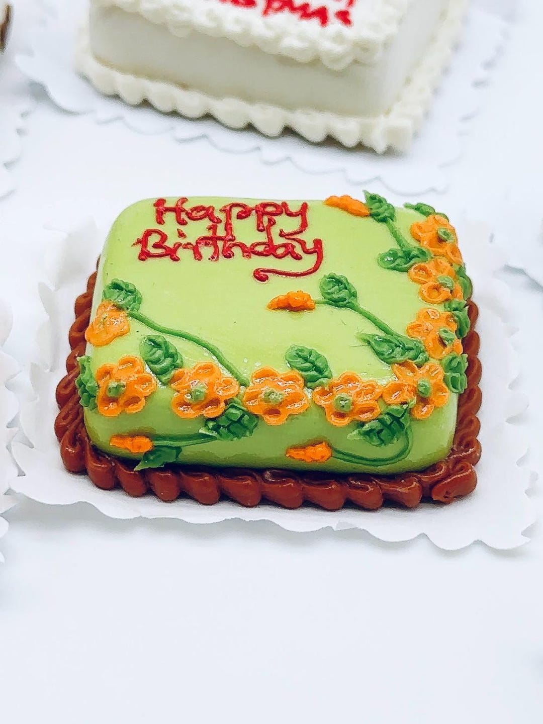 Miniature Happy Birthday Cake, Miniature Sweet, Dollhouse Cake, Dolls ...