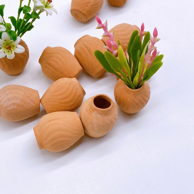 10 Pieces Miniature Vase Brick Color Miniature Pot Miniature - Etsy