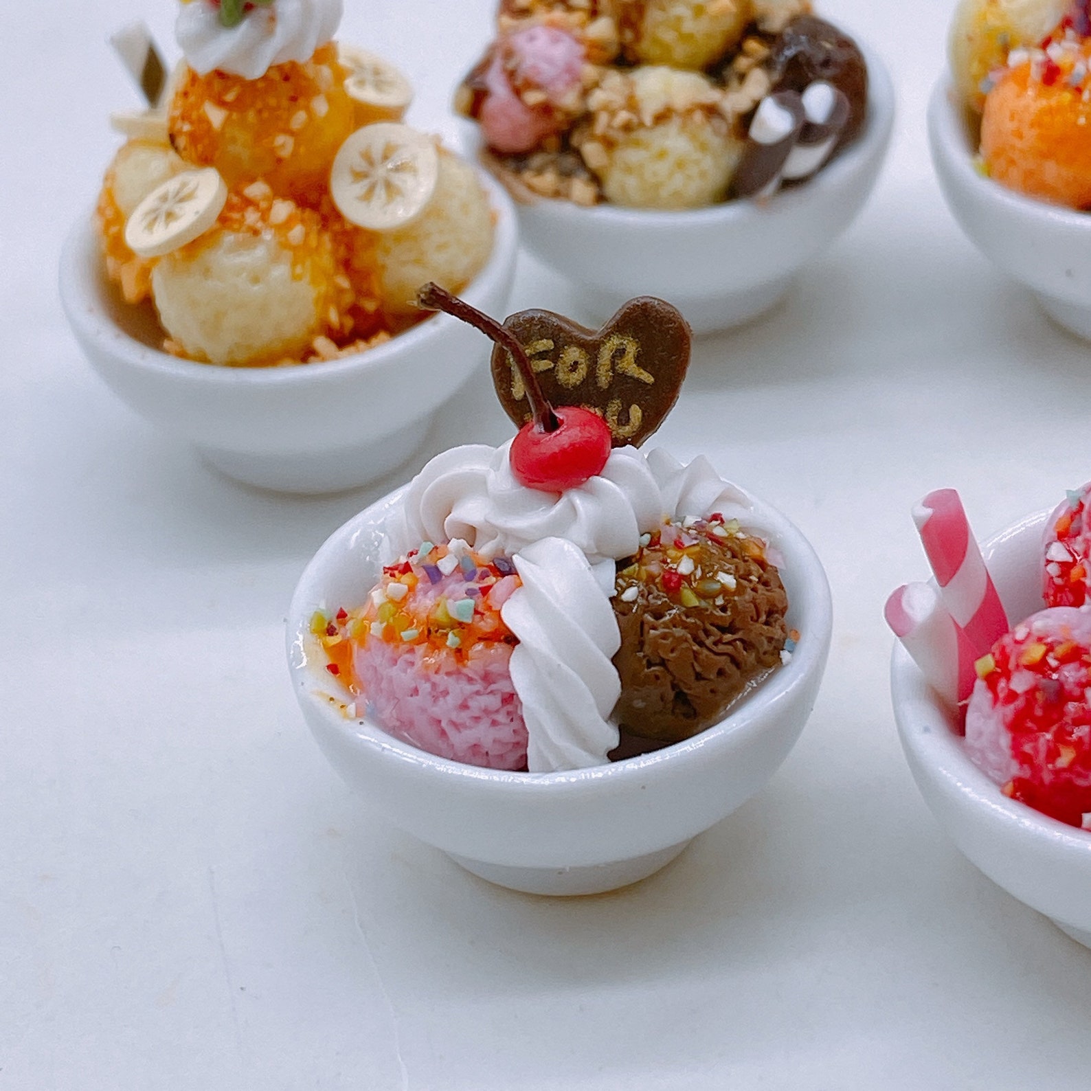 6 Pieces Miniature Ice Cream in Bowl Miniature Sweet for - Etsy Canada