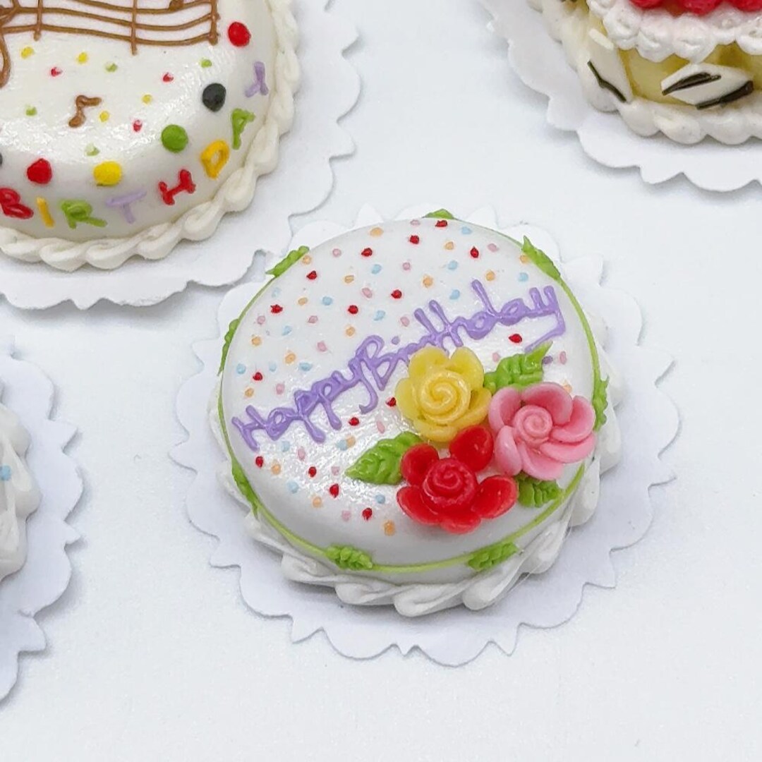 Miniature Cake Happy Birthday, Miniature Sweet, Dollhouse Cake, Dolls ...