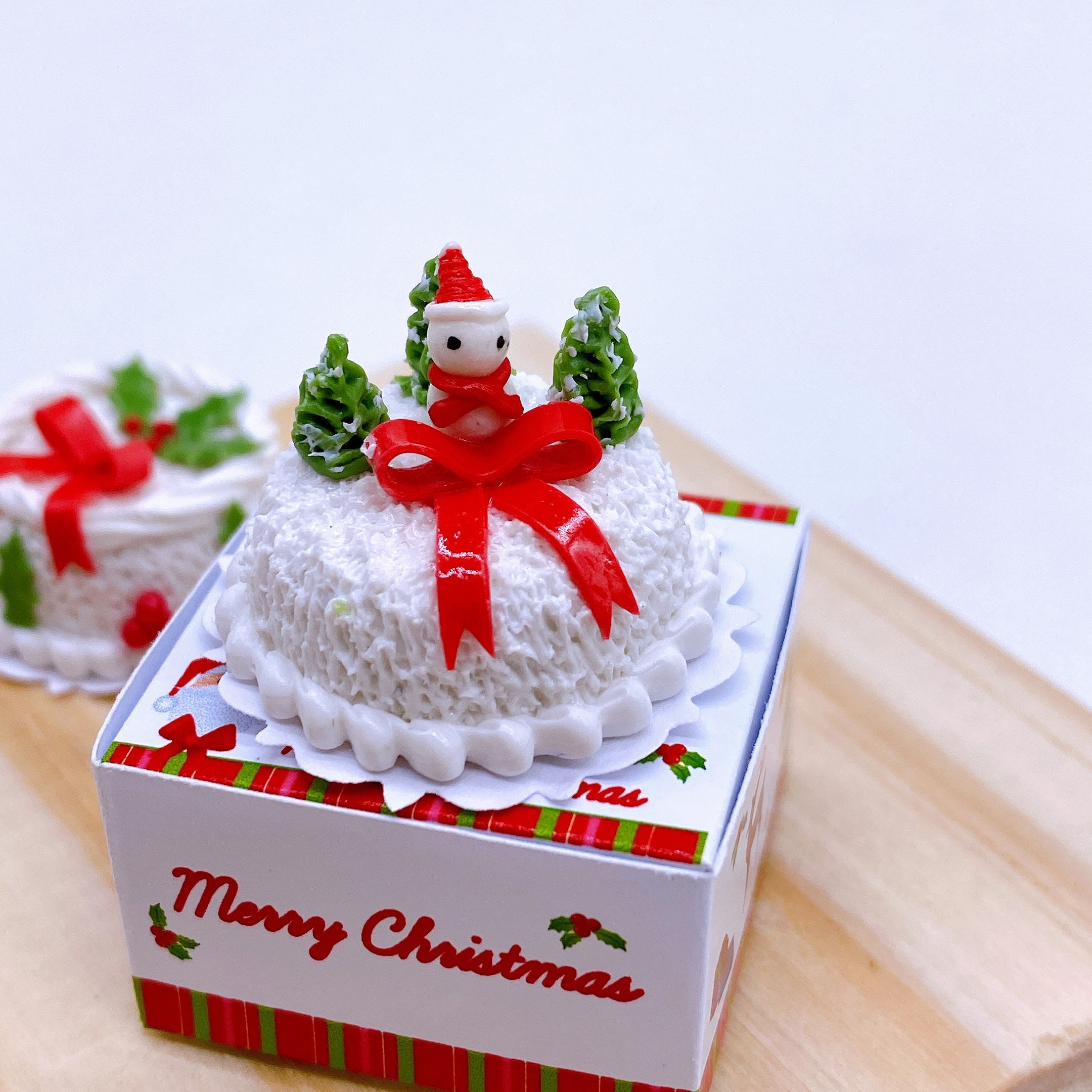 Miniature Christmas Cake miniature Fake Cakeminiature | Etsy