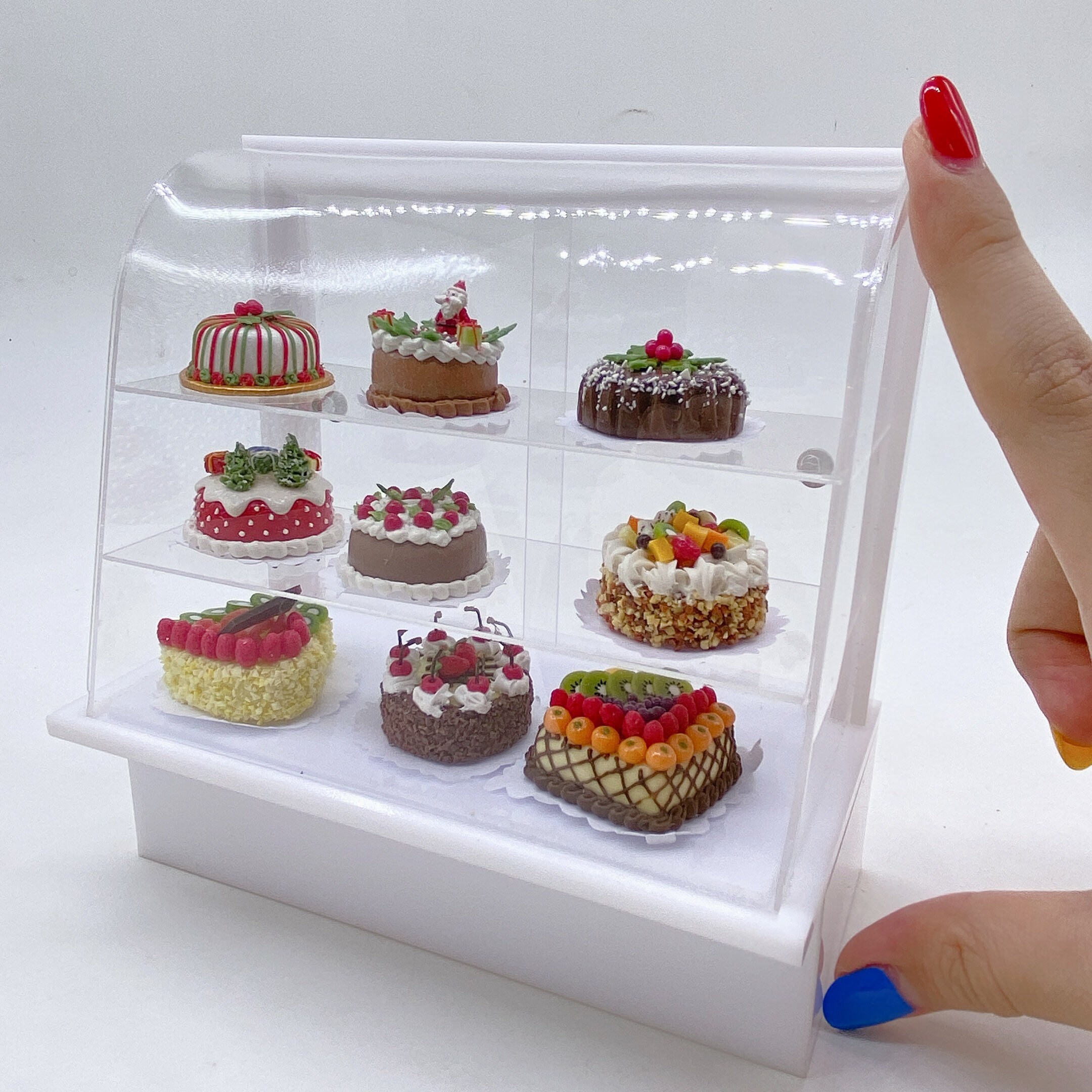 Miniature Showcase With Cake 9 Pieces Decorate for Dollhouse | Etsy
