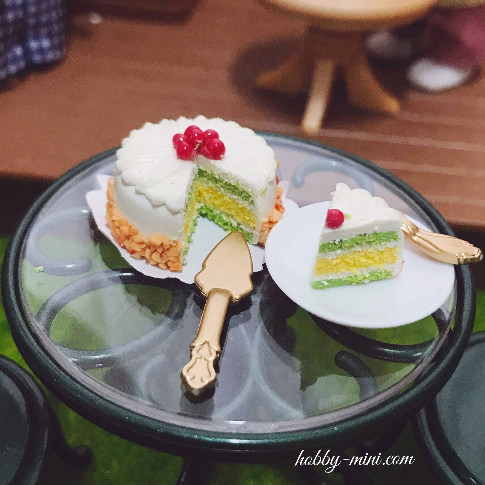 4 pieces Miniature Whole cake with Sliced Cake Miniature | Etsy