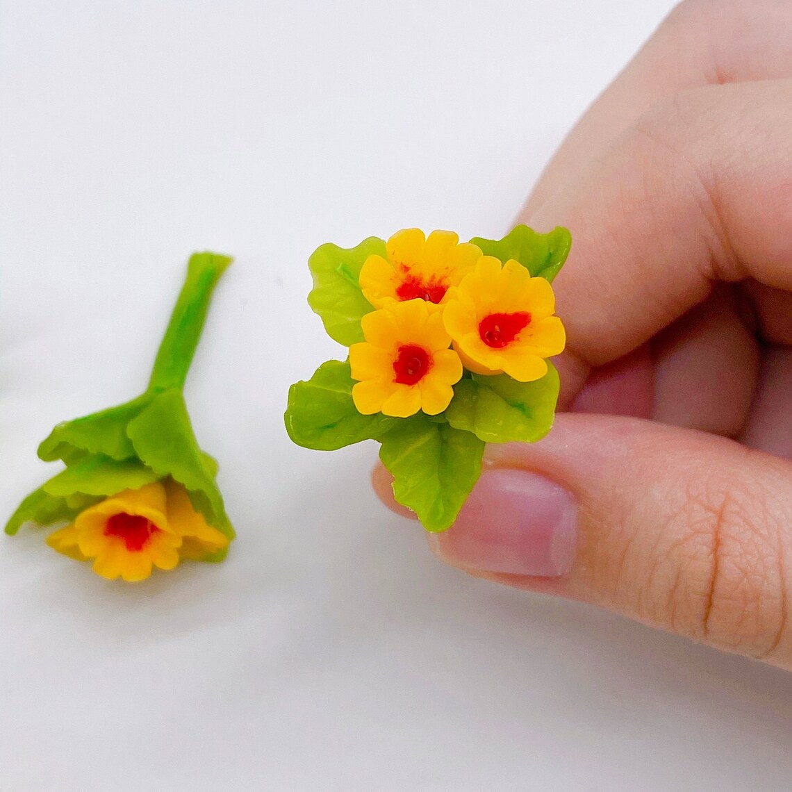 3 Bouquets Miniature Flower Made Clay Polymer for Fairly - Etsy