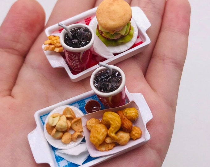 2 Set Miniature American Breakfast on Trayminiature Hot Dog & - Etsy