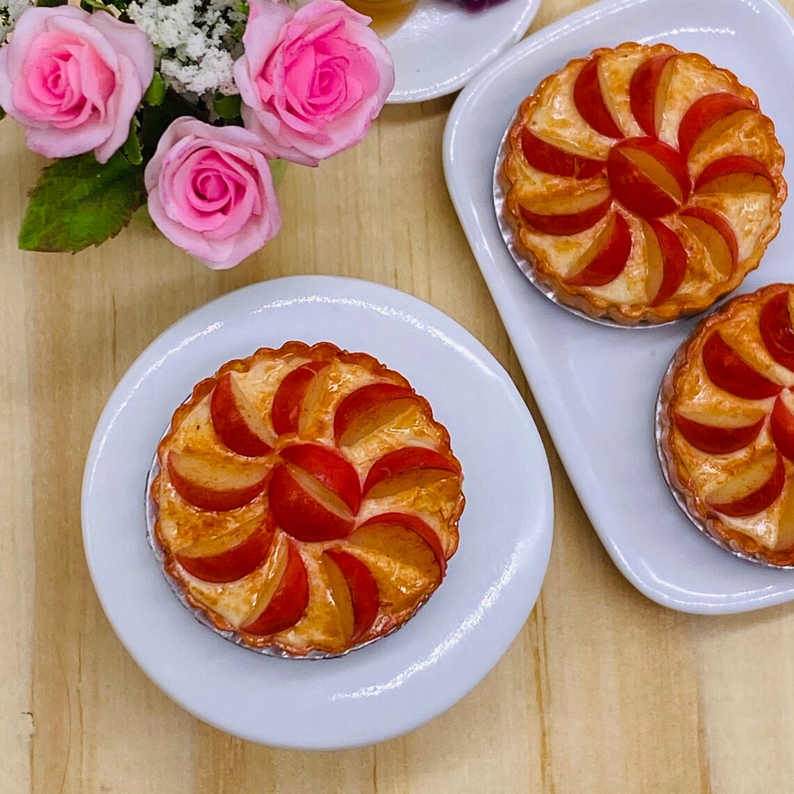 Miniature Apple Tart Miniature Fake Food Miniature Bakery - Etsy