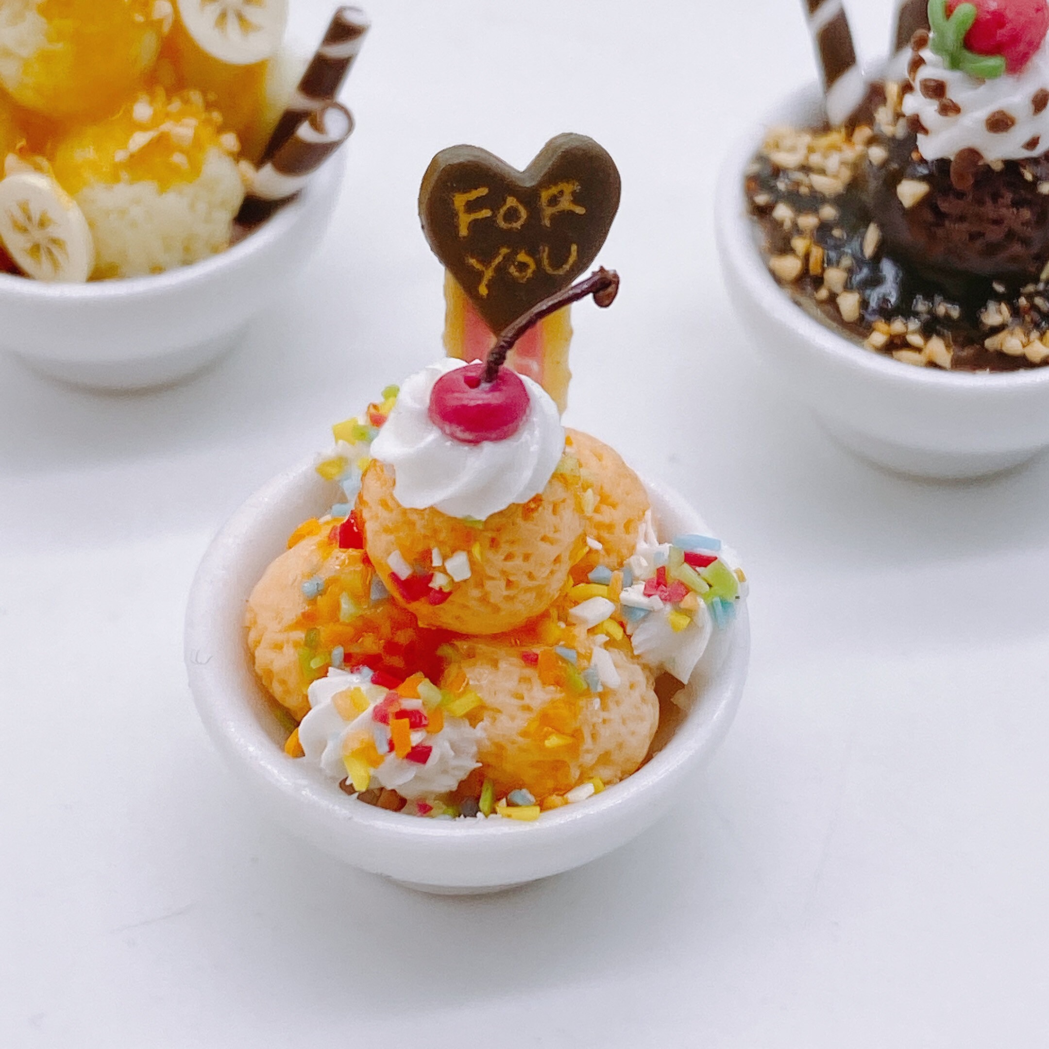 4 Pieces Miniature Sweet Ice-cream on Bowl Lovely for - Etsy